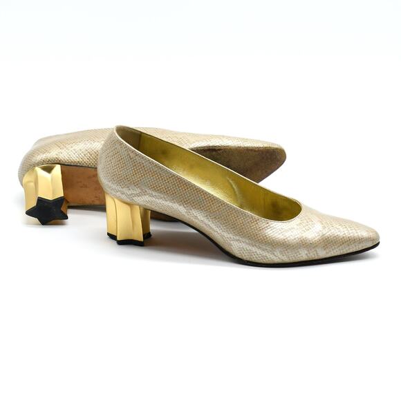Escada | Shoes | Vintage Escada Gold Star Heel Pumps 9 | Poshmark